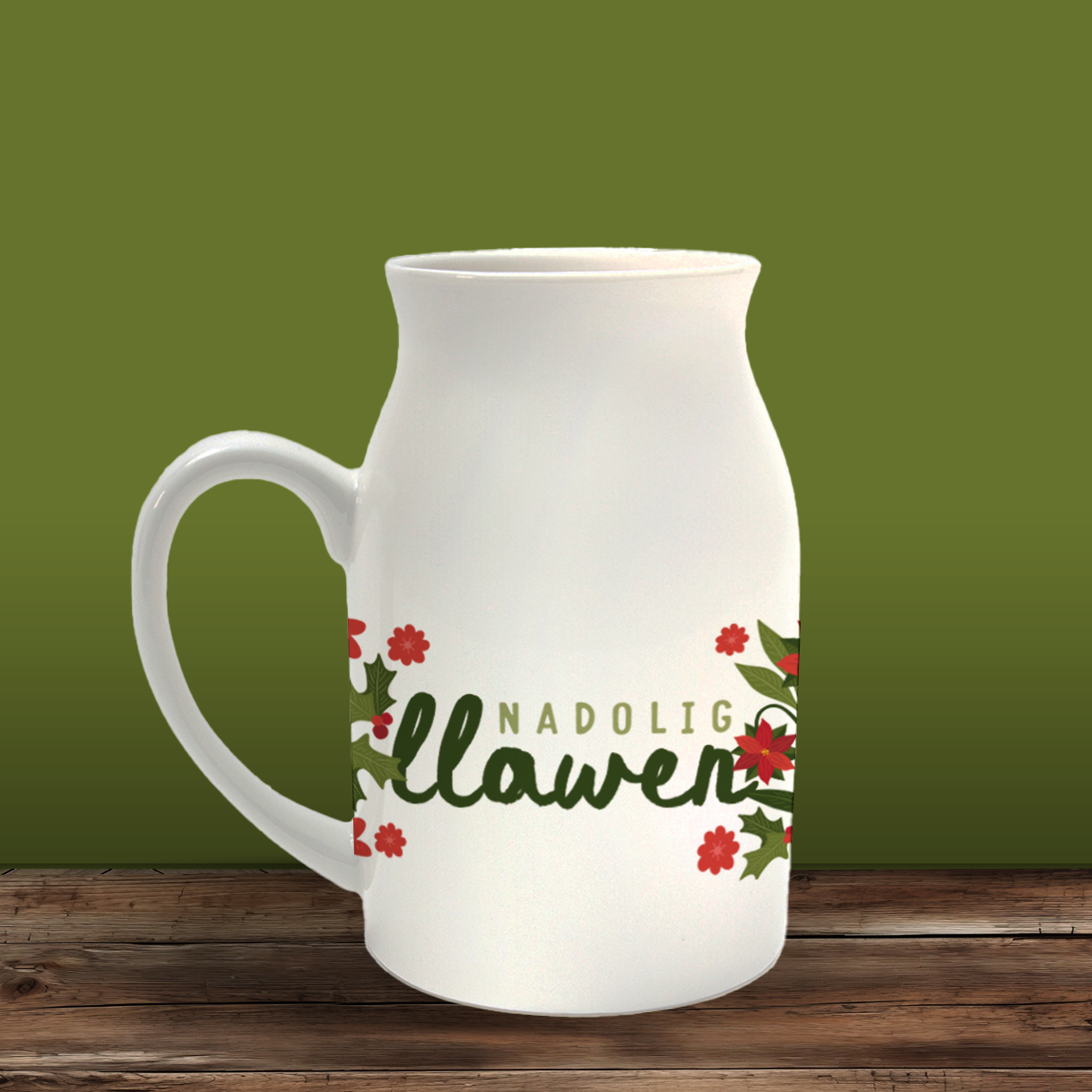 Poinsettia and Holly Milk Jug – Max Rocks