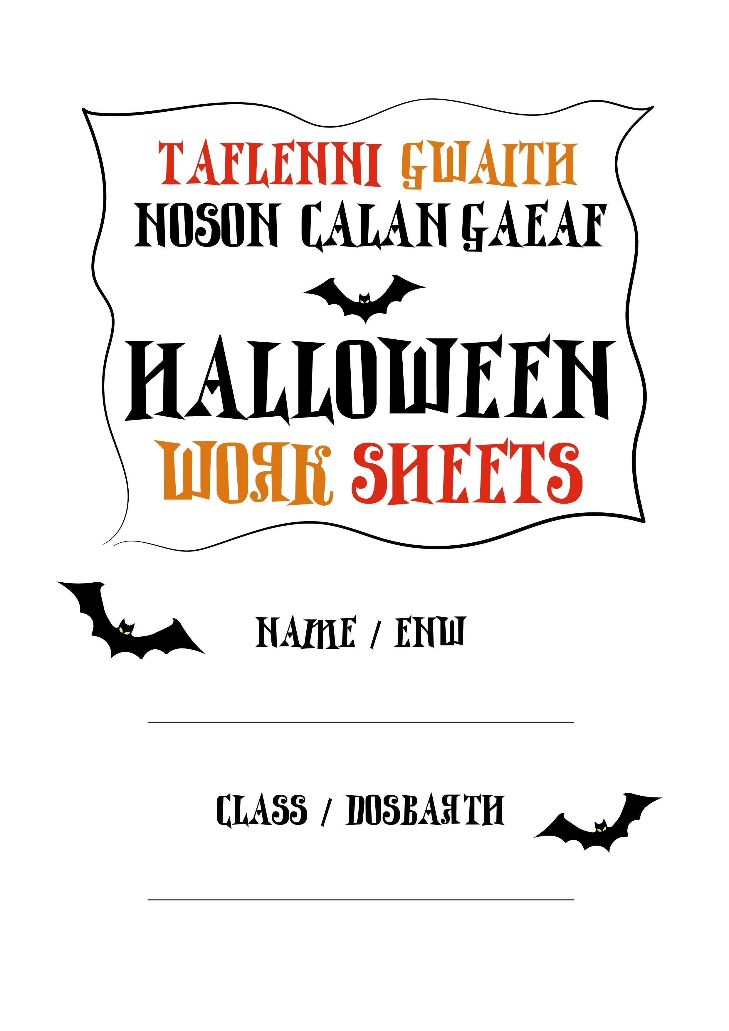 FREE Downloadable Halloween Work Sheets / Taflenni Gwaith Noson Calan ...