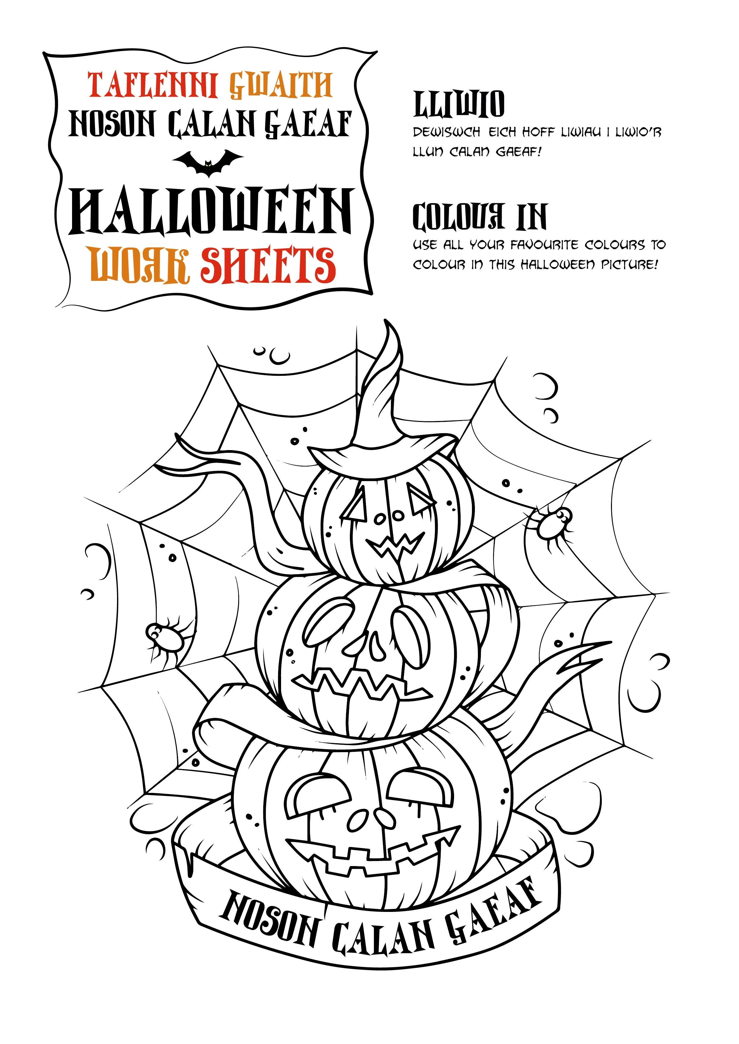FREE Downloadable Halloween Work Sheets / Taflenni Gwaith Noson Calan ...